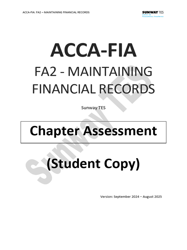 FA2 Chapter Assessment | PDF | Debits And Credits | Depreciation