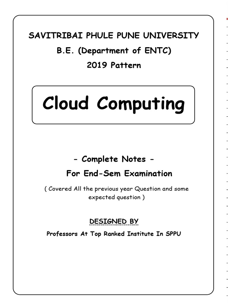 Cloud Computing PYQ's Endsem Notes (Entc) | PDF | Virtualization ...