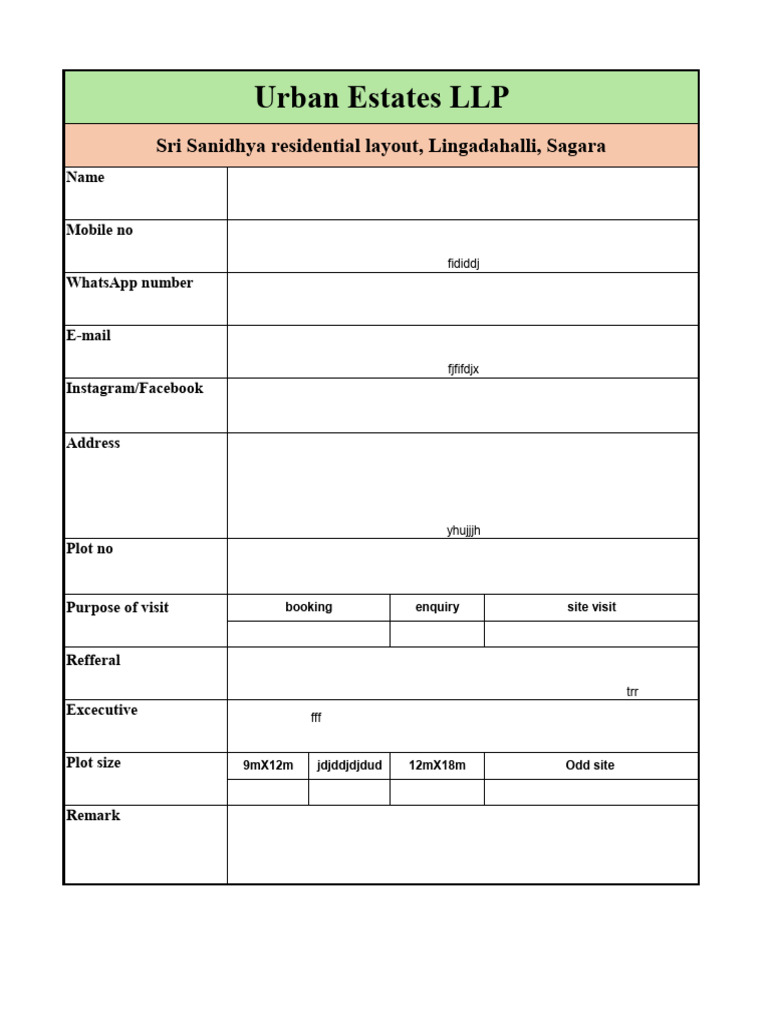 Instagram/Facebook Inquiry Form | PDF