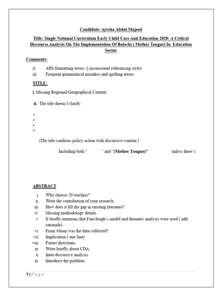 2) AYESHA MAJEED, THESIS COMMENTS,19th April,2025 | PDF | Liberal Arts ...