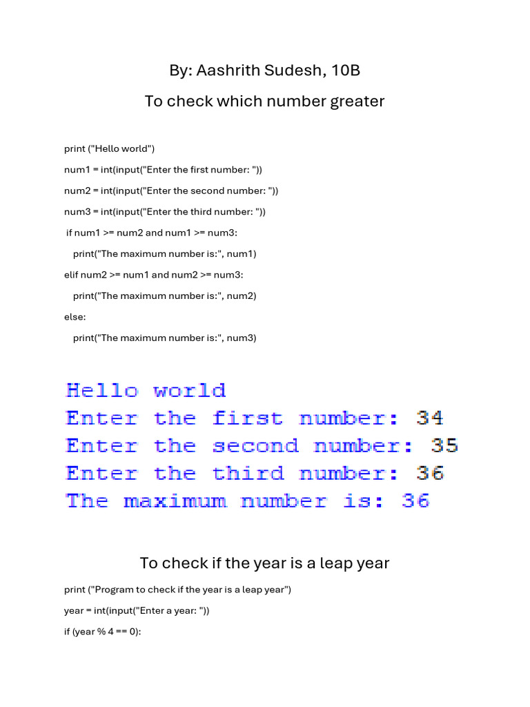 Python Programs for Number Checks | PDF