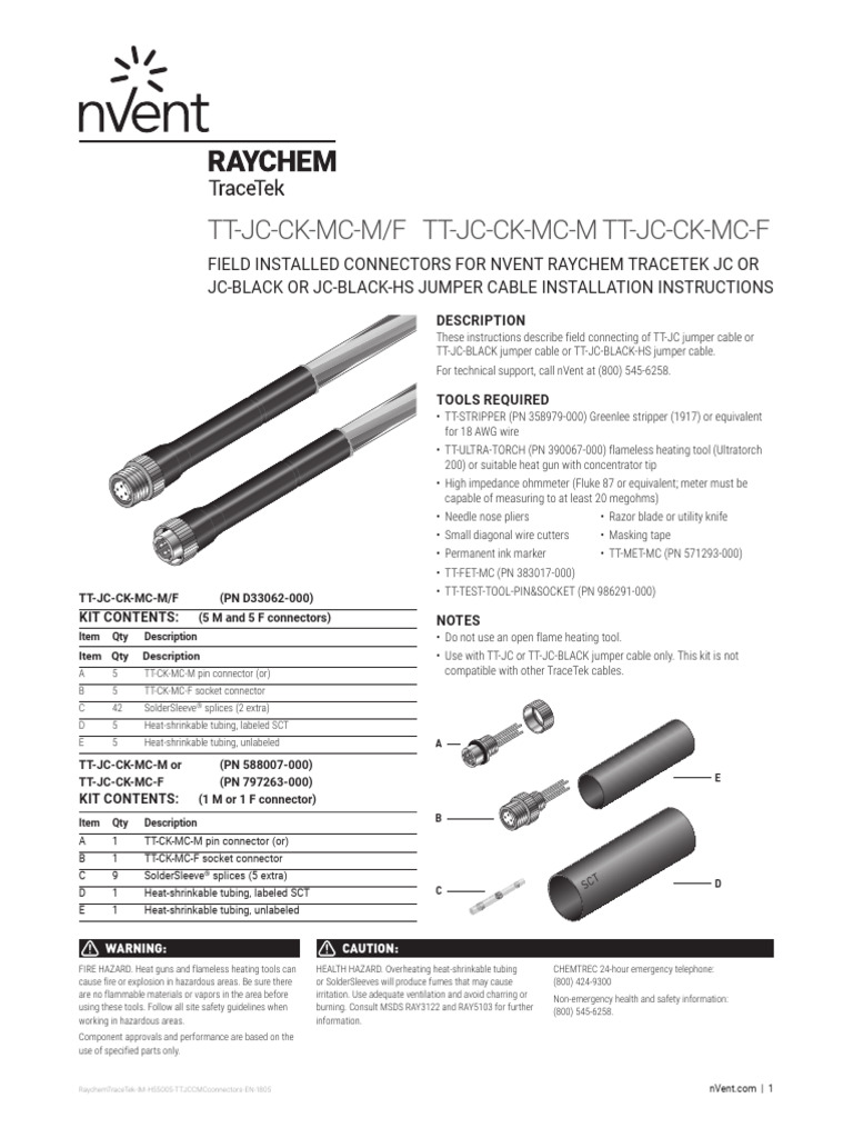 TraceTek Jumper Cable Connector Guide | PDF | Electrical Connector | Wire