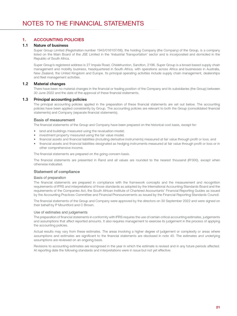 Notes_to_the_financial_statements | PDF | Fair Value | Goodwill ...