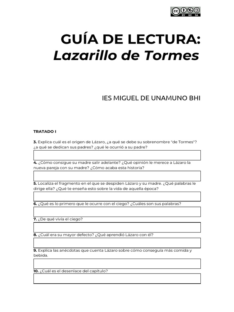 Análisis del Lazarillo de Tormes: Temas y Personajes | PDF