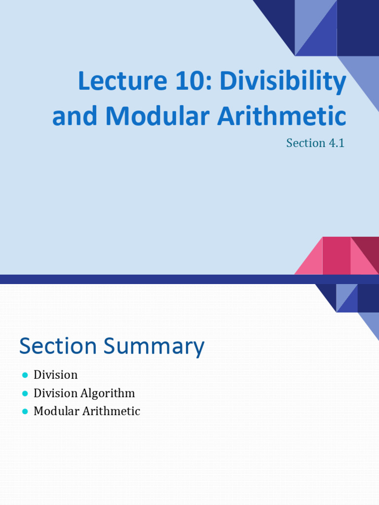 Lecture-10 | PDF | Integer | Mathematics