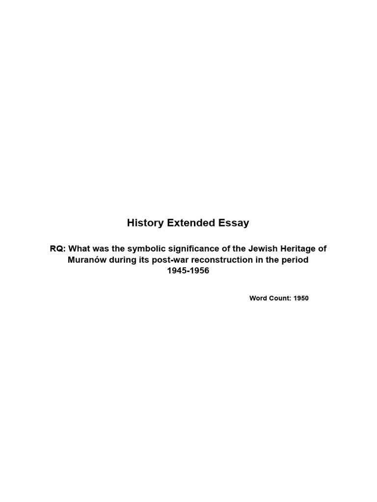History Extended Essay. | PDF | Warsaw | The Holocaust