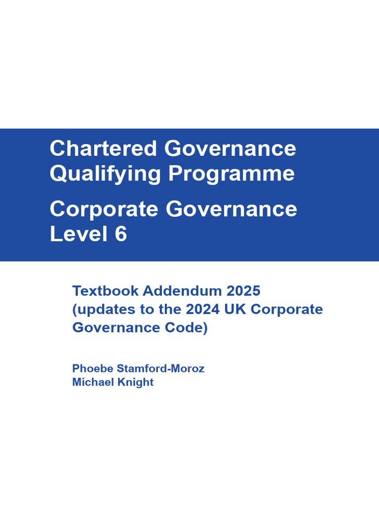 2025 Addendum to UK Corporate Governance Code | PDF | Corporate ...
