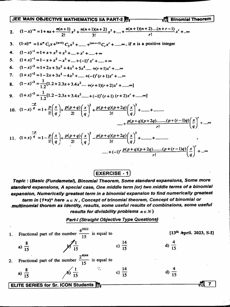 Binomial theorem module 876 | PDF