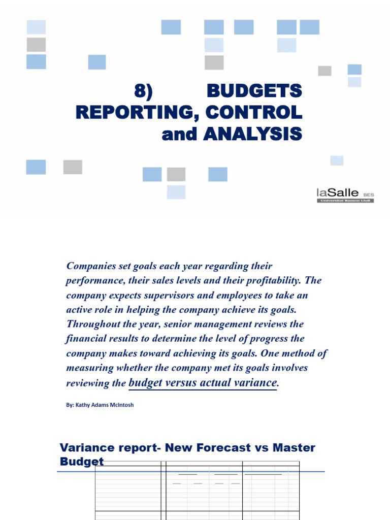 Topic 8 - Variances Control | PDF | Variance | Budget