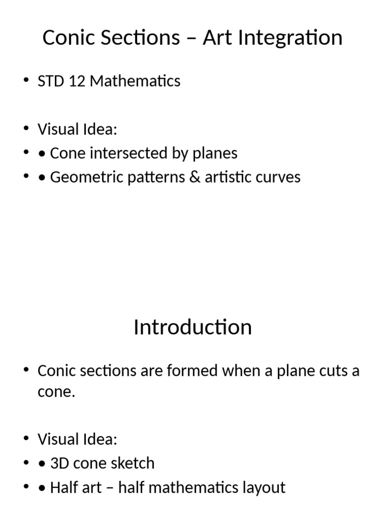 Conic Sections in Art and Design | PDF