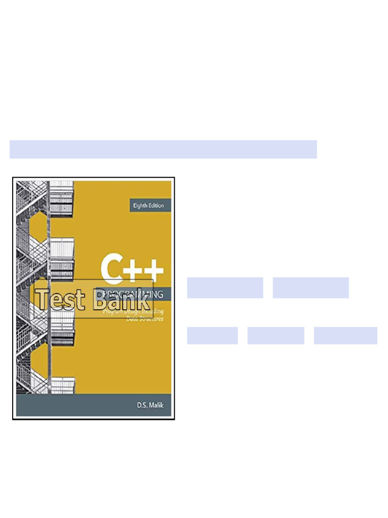 C++ Programming Program Design Including Data Structures 8th Edition ...