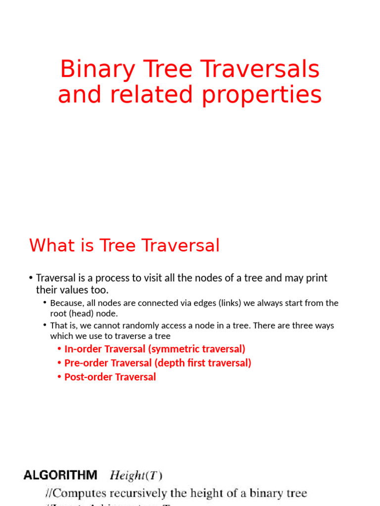 5. Binary Tree Traversals and Related Properties | PDF