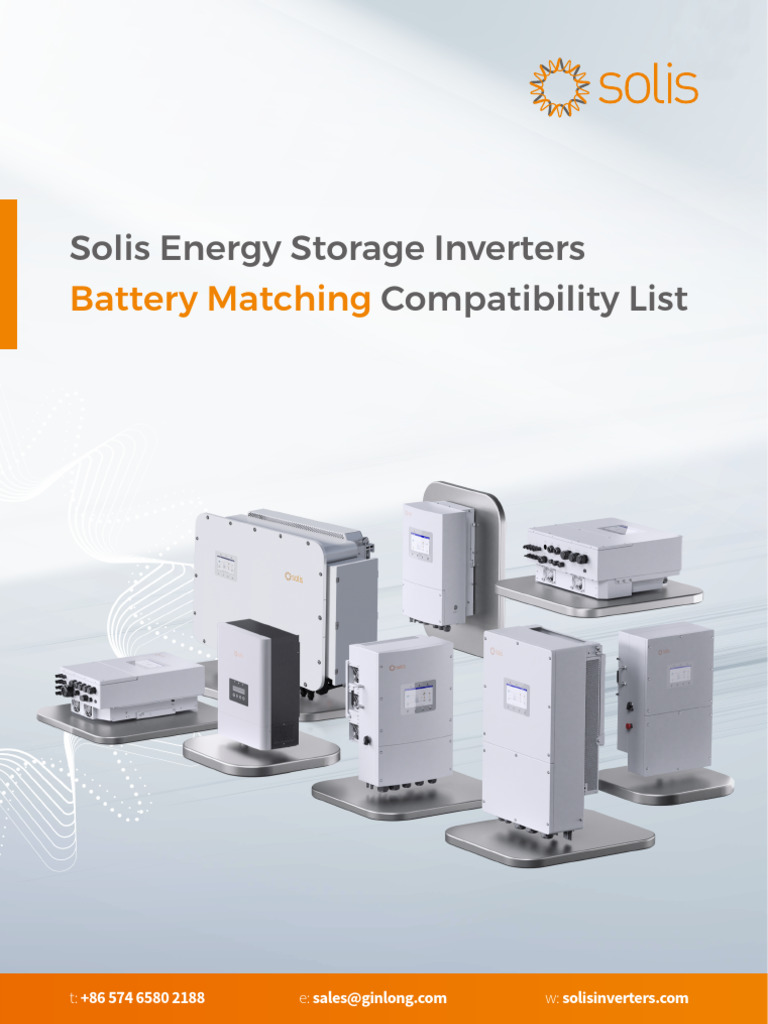 Solis Battery Matching GLOBAL Pamphlet | PDF | Energy Storage | Lithium