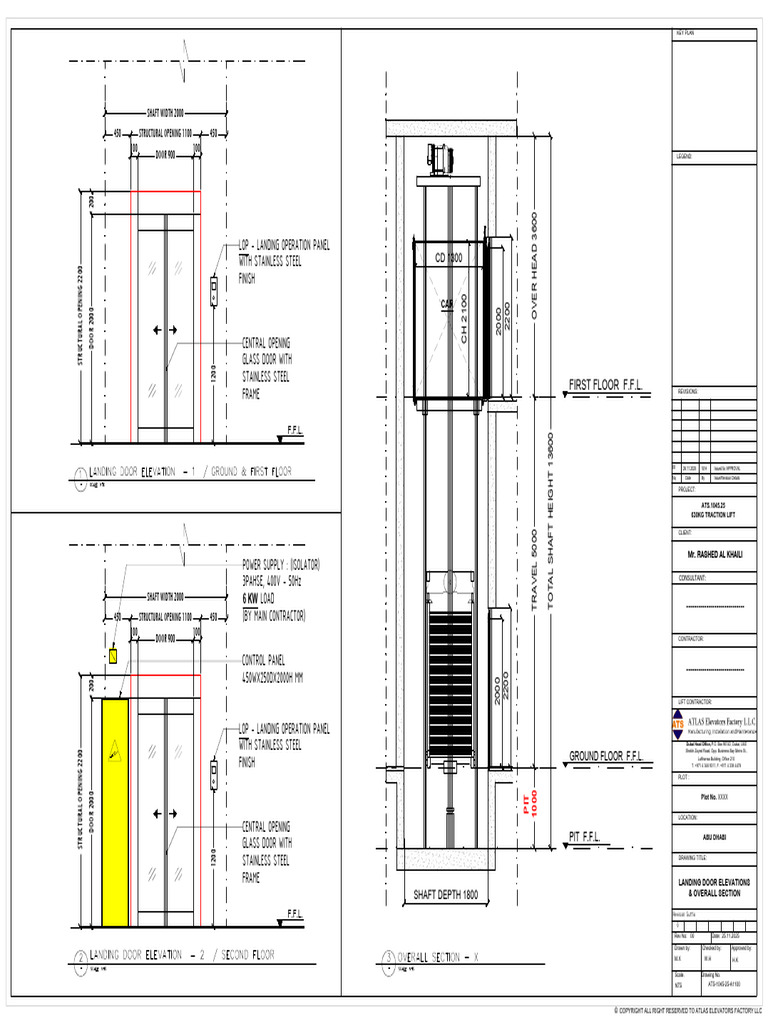Landing Door Elevations for Lift Design | PDF | Elevator