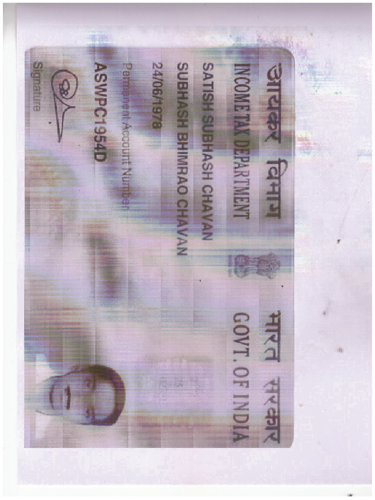 Satish Pan Card | PDF