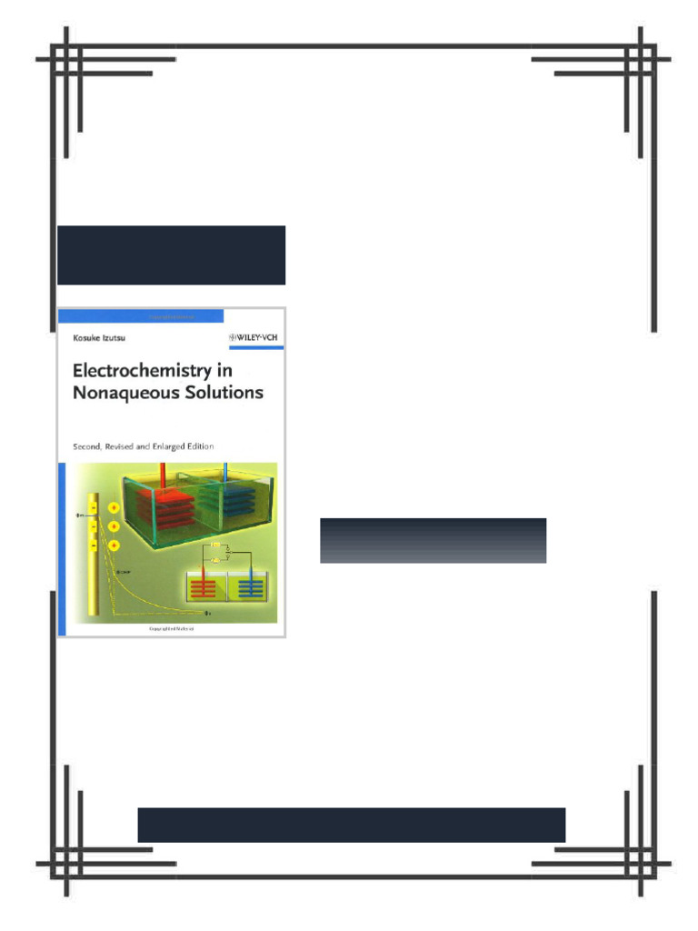 Electrochemistry in Nonaqueous Solutions 2nd Edition Kosuke Izutsu ...