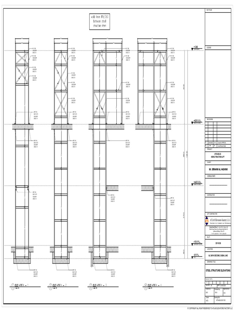 Steel Structure Elevations for Lift Project | PDF