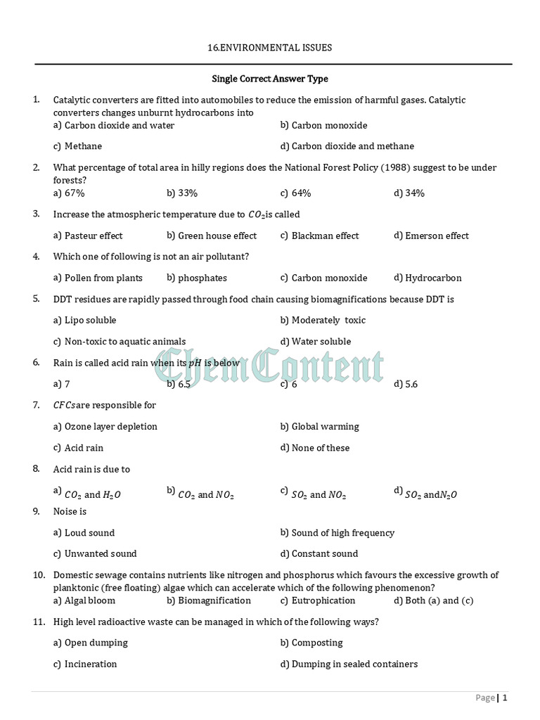 Environmental Issues 1 | PDF | Soil | Fertilizer