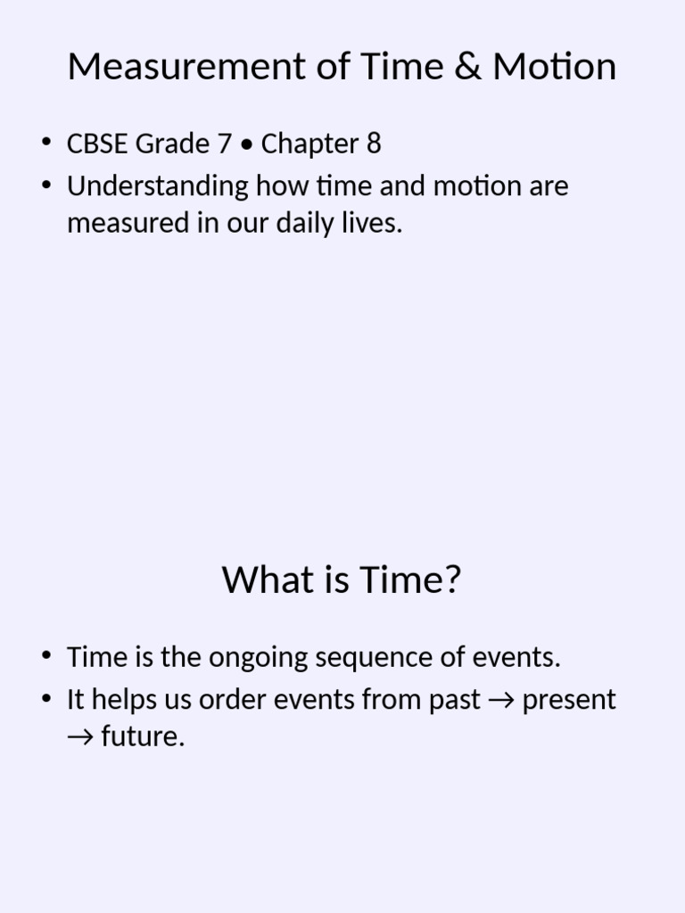 Measurement of Time and Motion Ppt | PDF