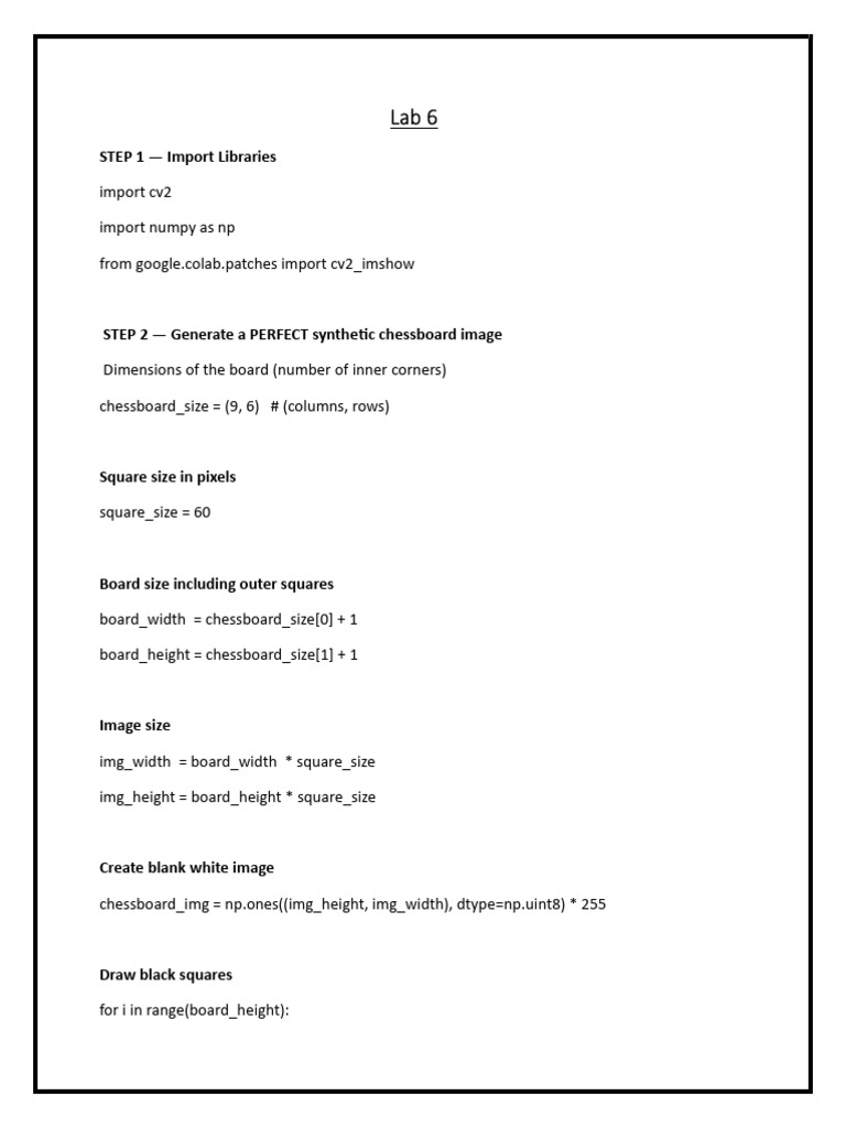 Generate and Calibrate Chessboard Image | PDF | Multidimensional Signal ...