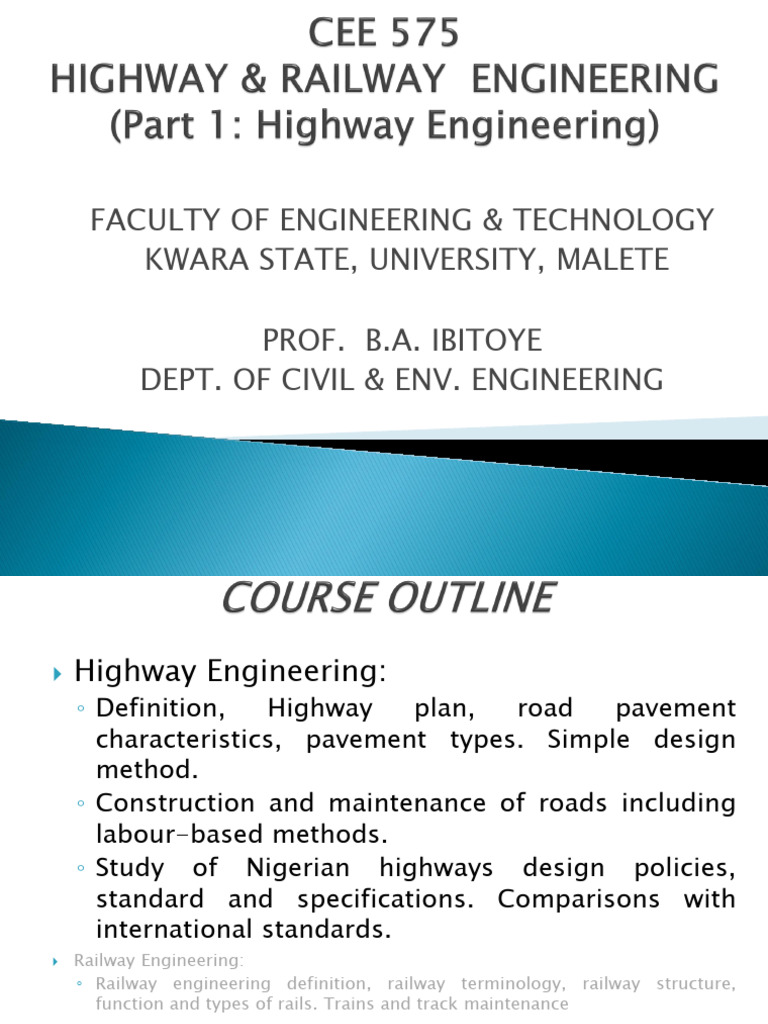 Highway and Railway Engineering Overview | PDF | Road Surface | Road