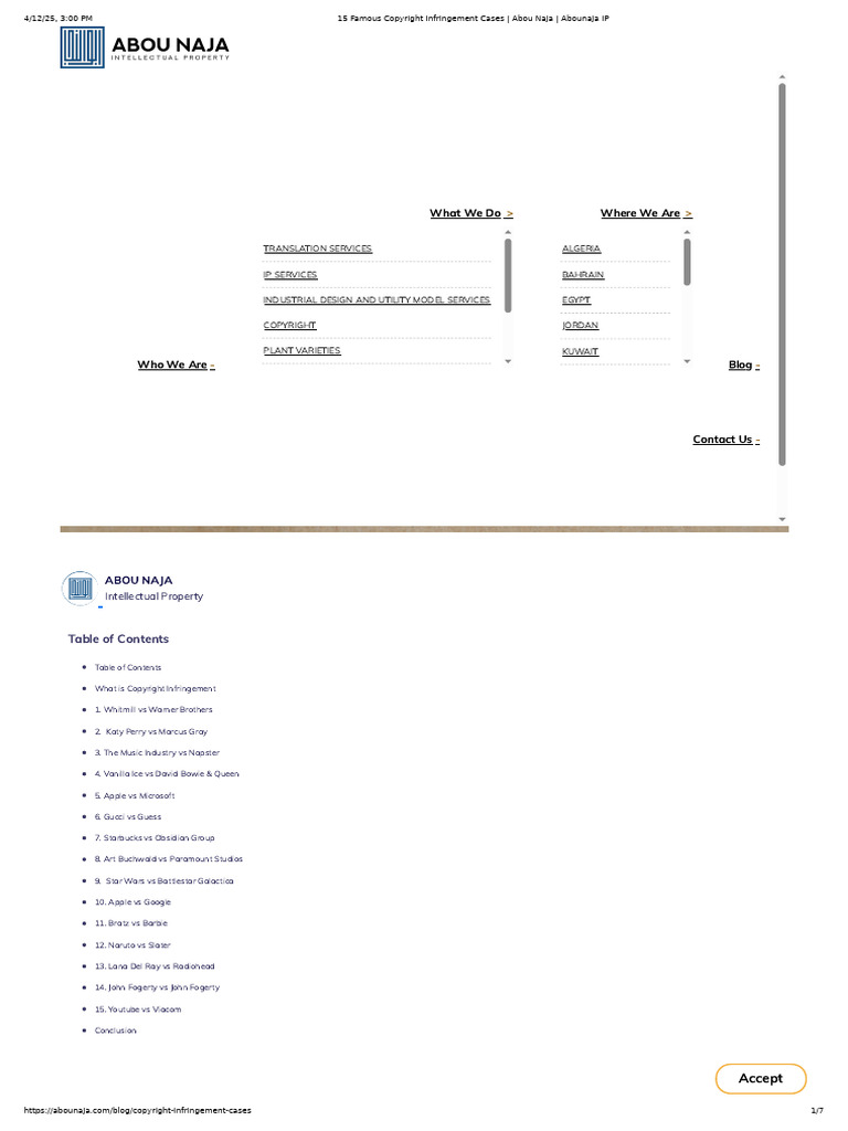 Famous Copyright Infringement Cases | PDF