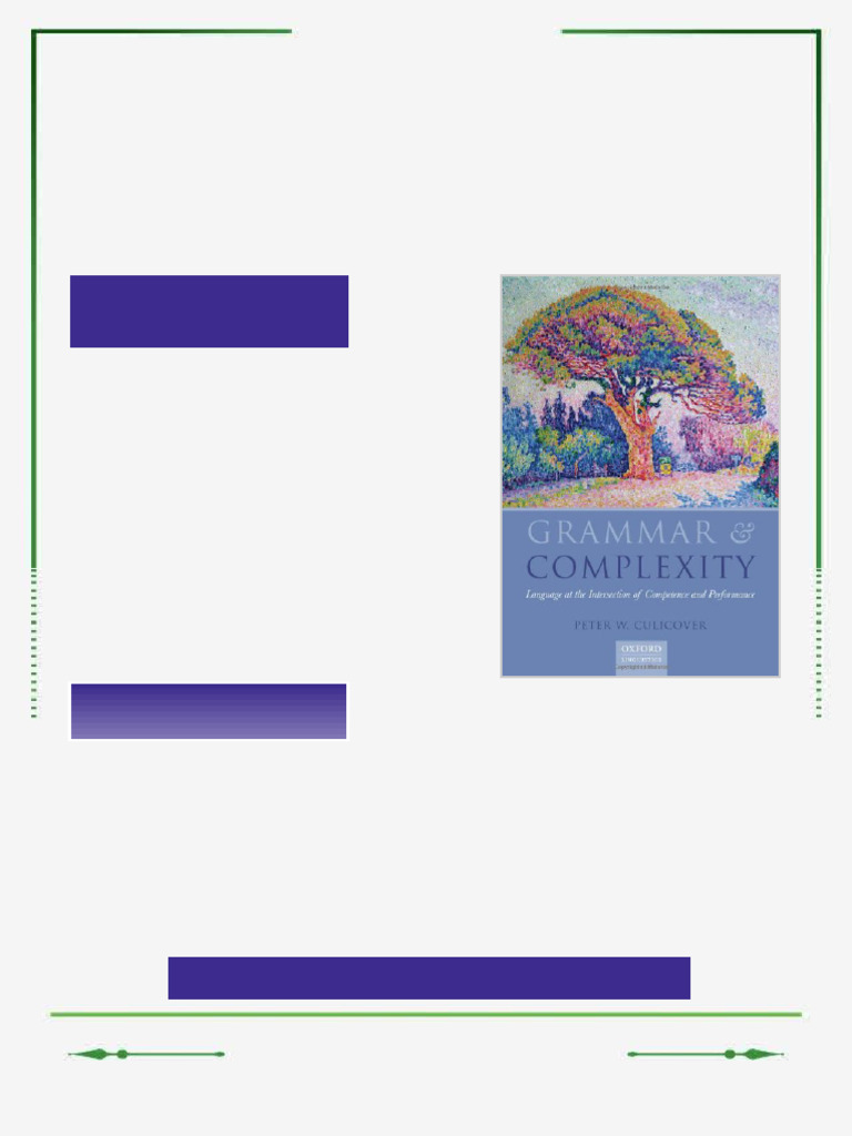 Grammar and Complexity Language at the Intersection of Competence and ...