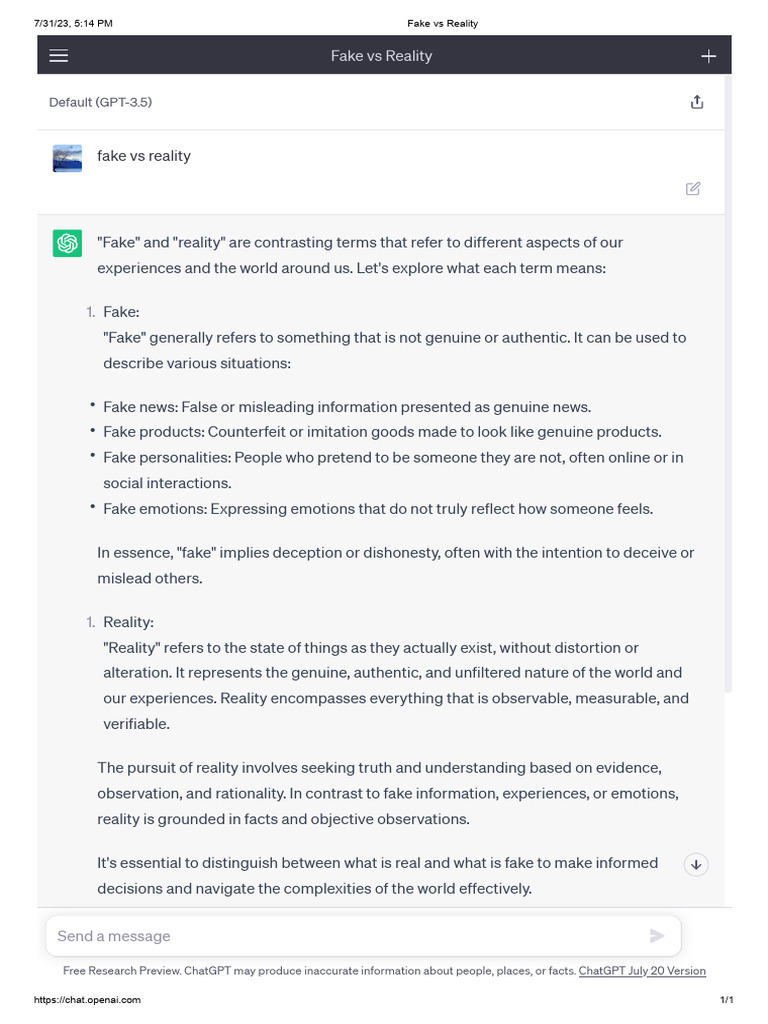 Fake vs Reality1 | PDF