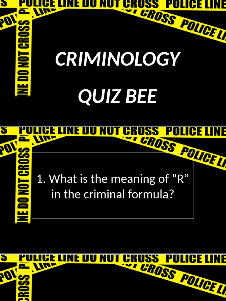 Criminology quiz bee | PDF