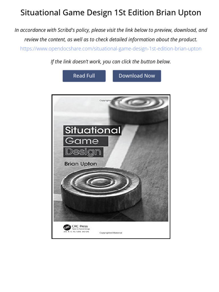 Situational Game Design 1st Edition Brian Upton | PDF | Semiotics ...