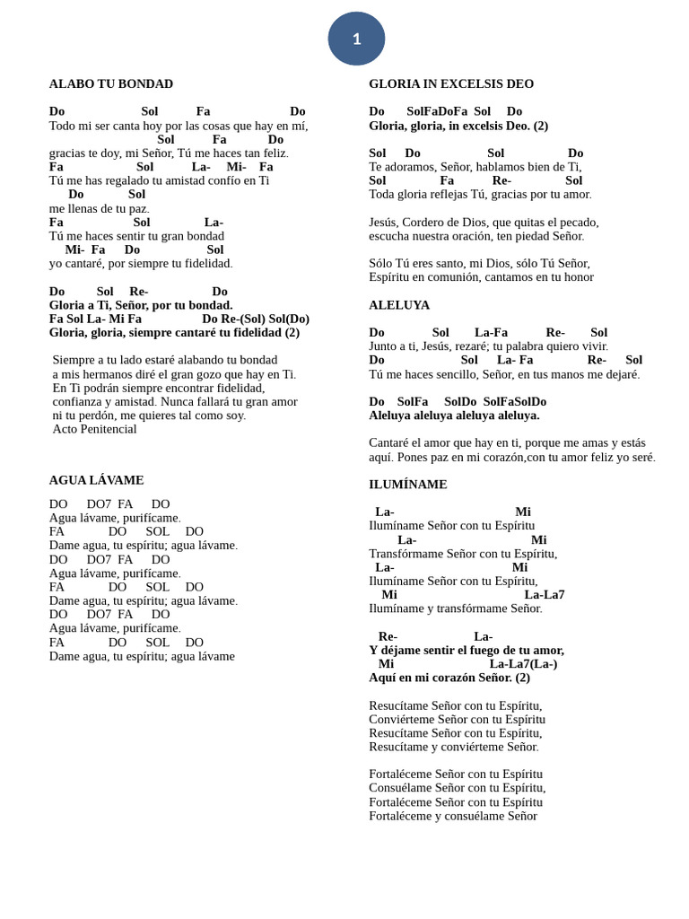 Cantos Con Notas | PDF