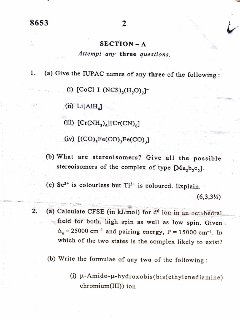 Question Paper 4 GE Paper_250917_085506 | PDF | Photochemistry ...