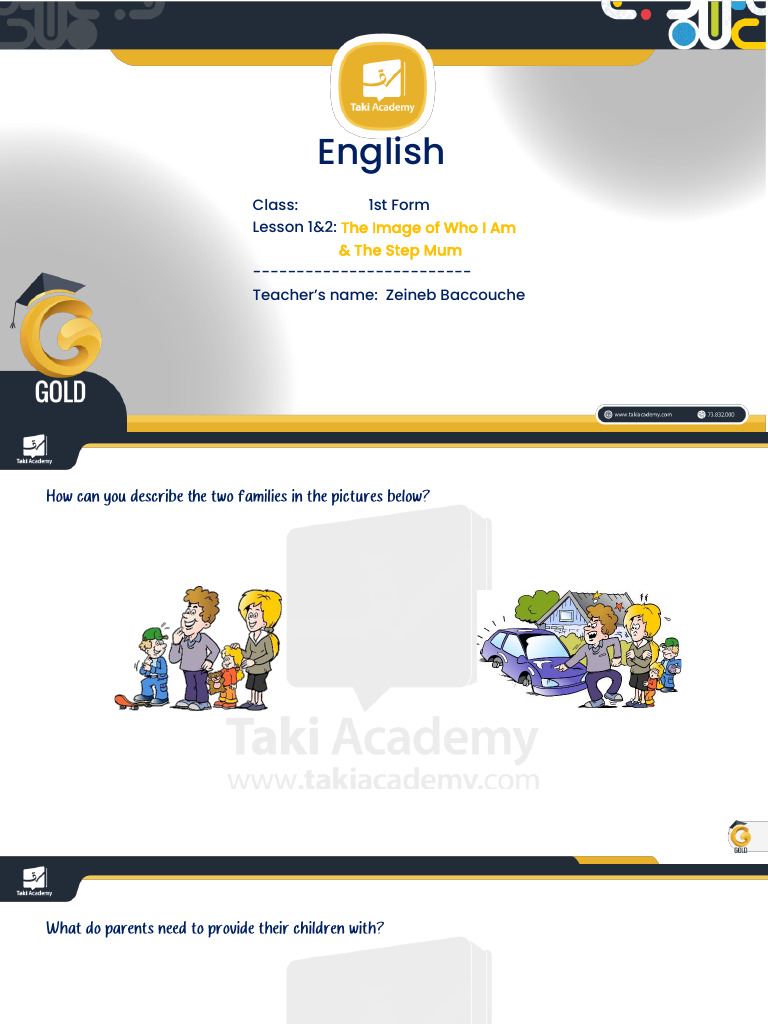 2nd Form - Lesson 1&2 The image of who I am & The Step Mum | PDF