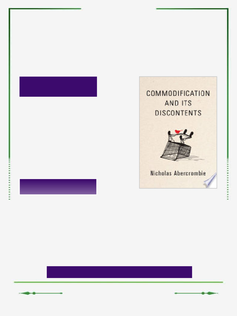 Commodification and Its Discontents 1st Edition Nicholas Abercrombie ...