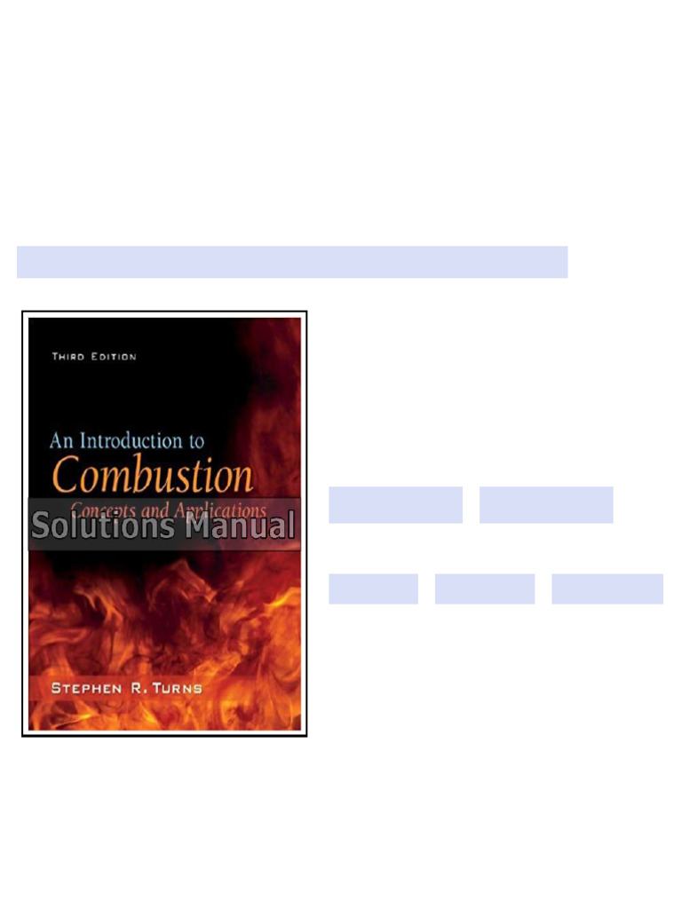 Introduction to Combustion Concepts and Applications 3rd Edition Turns ...