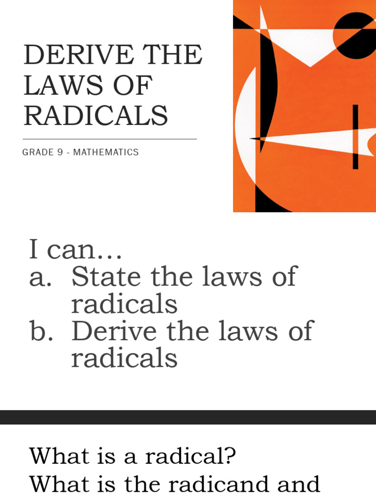 Laws of Radicals (1) | PDF