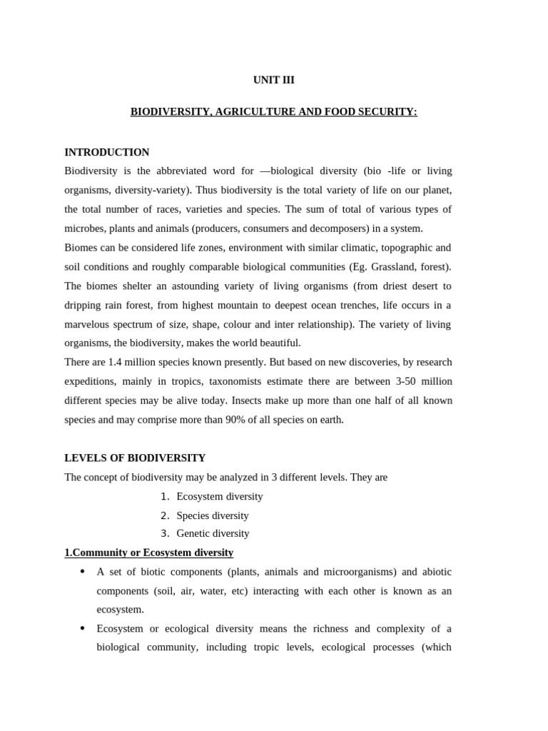 Unit 3 Biodiversity ESSD | PDF | Groundwater | Genetically Modified ...