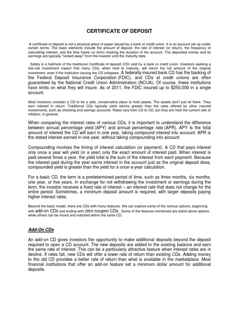 24.certificate of Deposit | PDF | Certificate Of Deposit | Interest