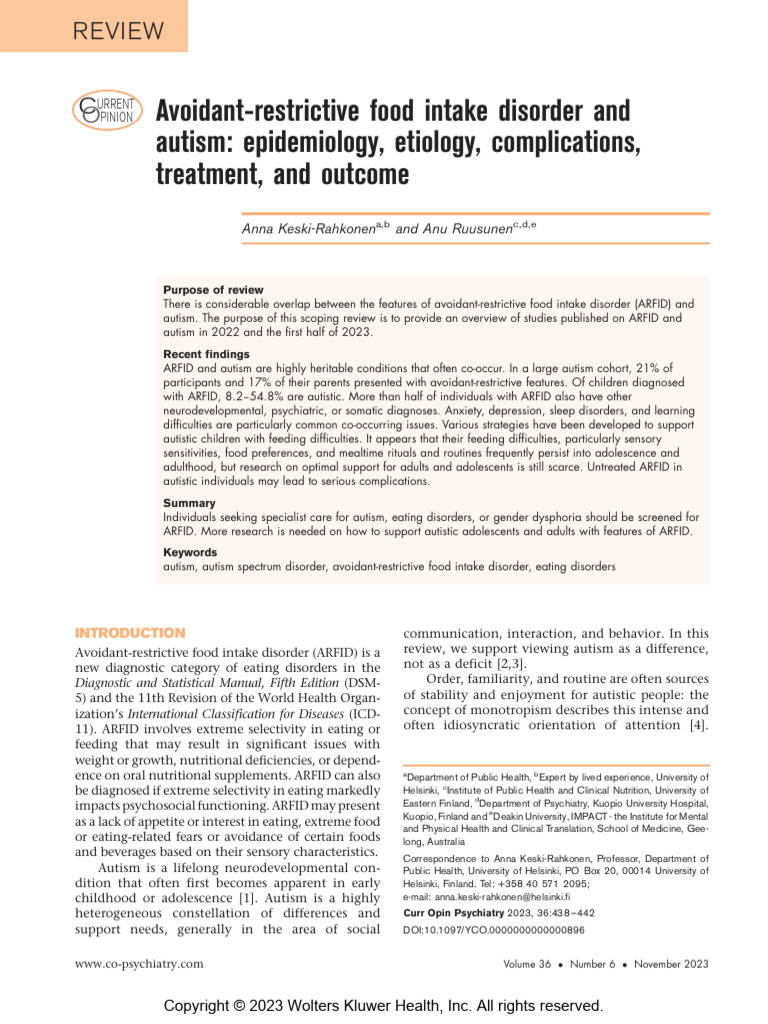 avoidant_restrictive_food_intake_disorder_and.6 | PDF | Autism | Mental ...