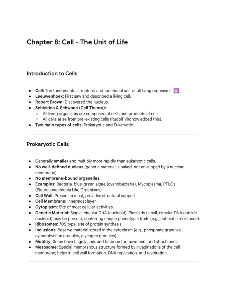 Cell - The Unit of Life | PDF | Cell (Biology) | Endoplasmic Reticulum