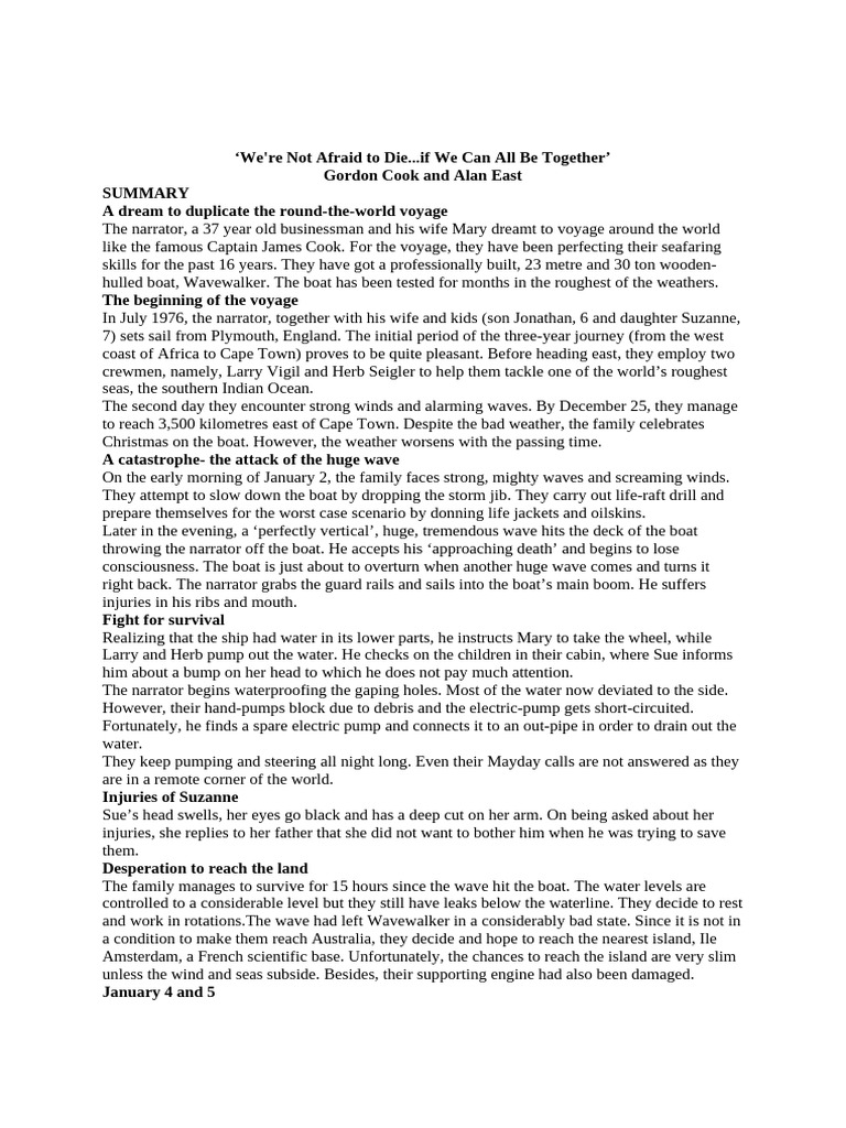 We'Re Not Afraid- Notes | PDF | Shipping | Ships