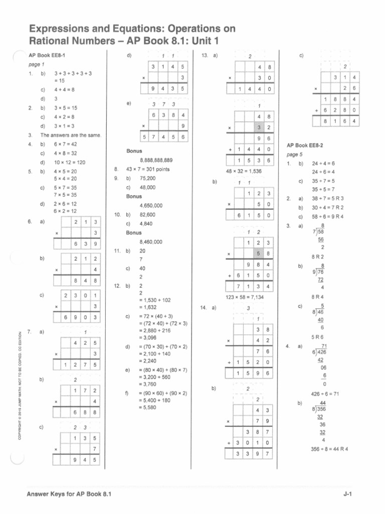 Jump Math-Grade 7-Answer Keys | PDF