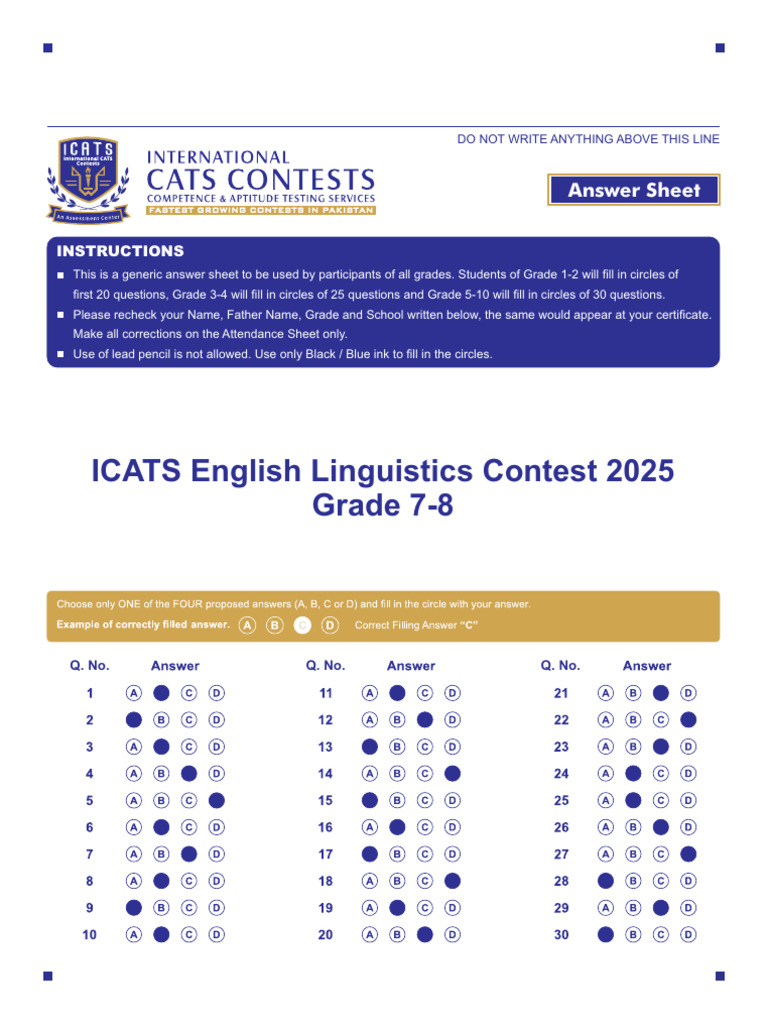 Final Answer Key English 2025-7-8 | PDF