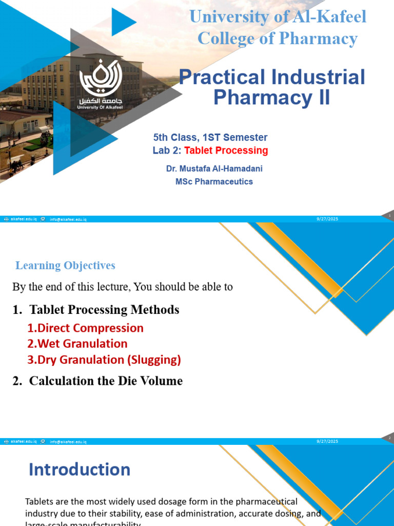 Tablet Processing Methods in Pharmacy | PDF | Tablet (Pharmacy ...