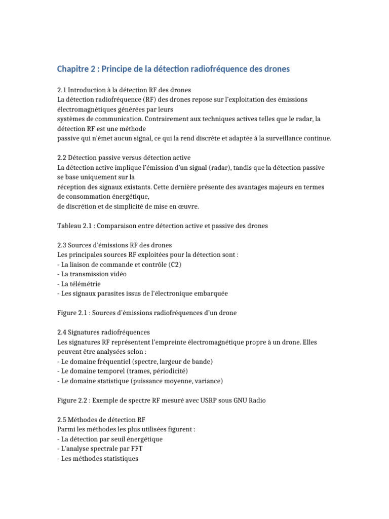 Détection RF des drones : principes et méthodes | PDF