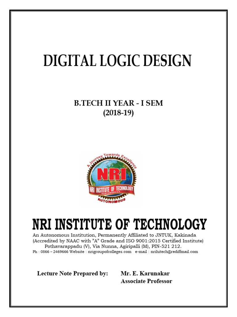 Digital Logic Design | PDF | Subtraction | Digital Electronics
