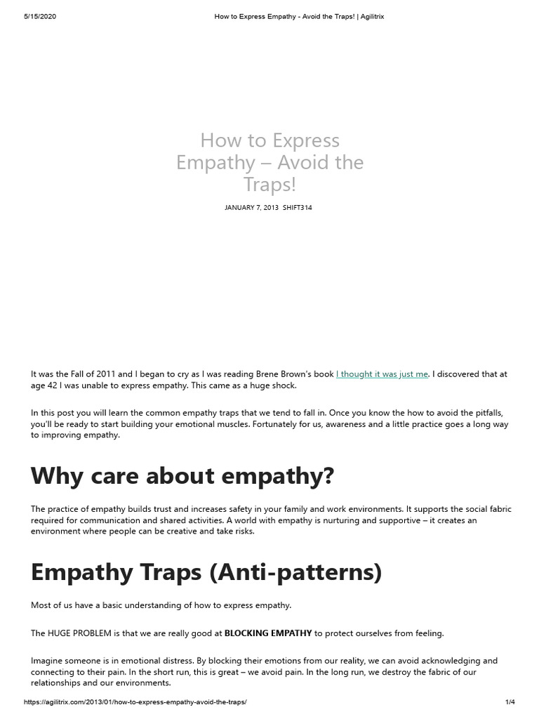 Mastering Empathy: Avoid Common Traps | PDF | Empathy | Feeling