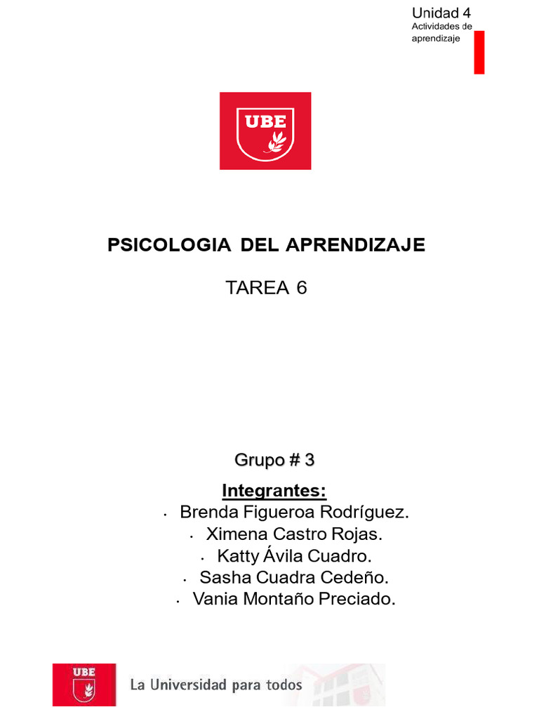 Tarea 6 | PDF | Aprendizaje | Enseñando