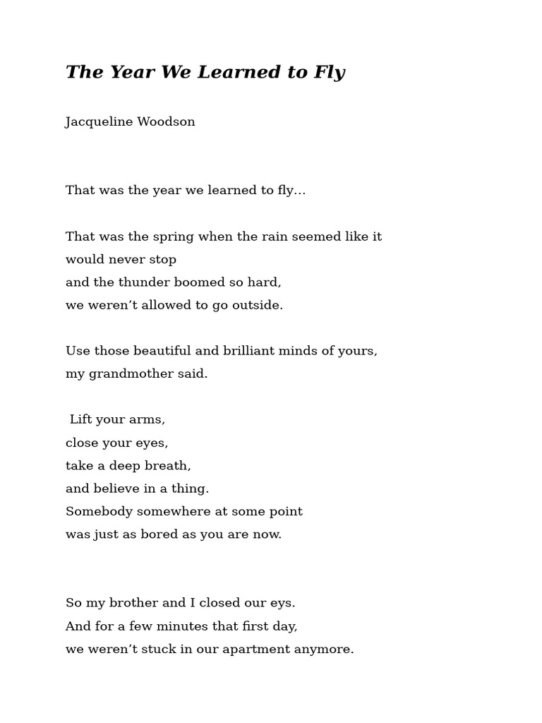 The Year We Learned to Fly: A Journey | PDF