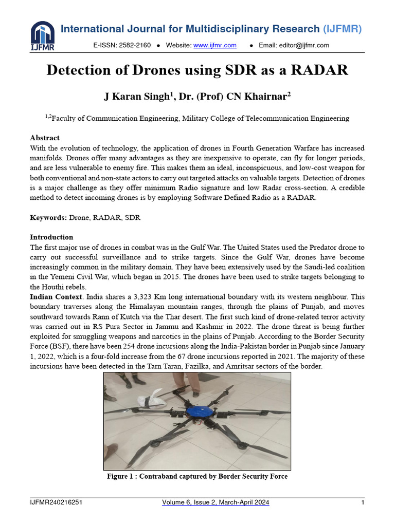 Detection of Drones Using SDR as a RADAR (3) | PDF | Radar | Software ...